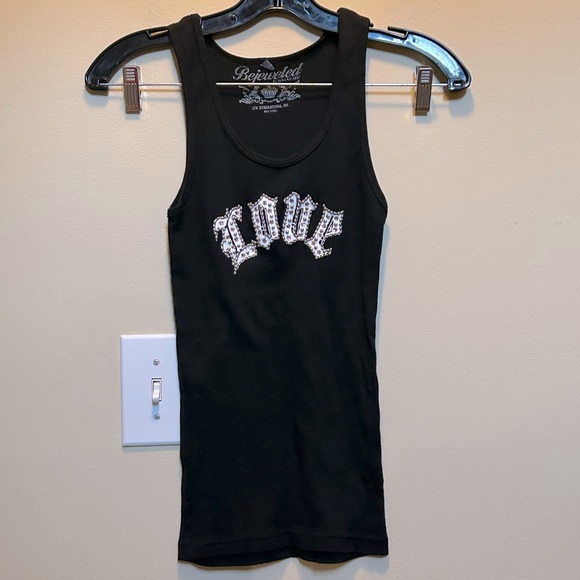 Bejeweled by Susan Fixel | Tops | Bejeweled By Susan Fixel Black Tank ...